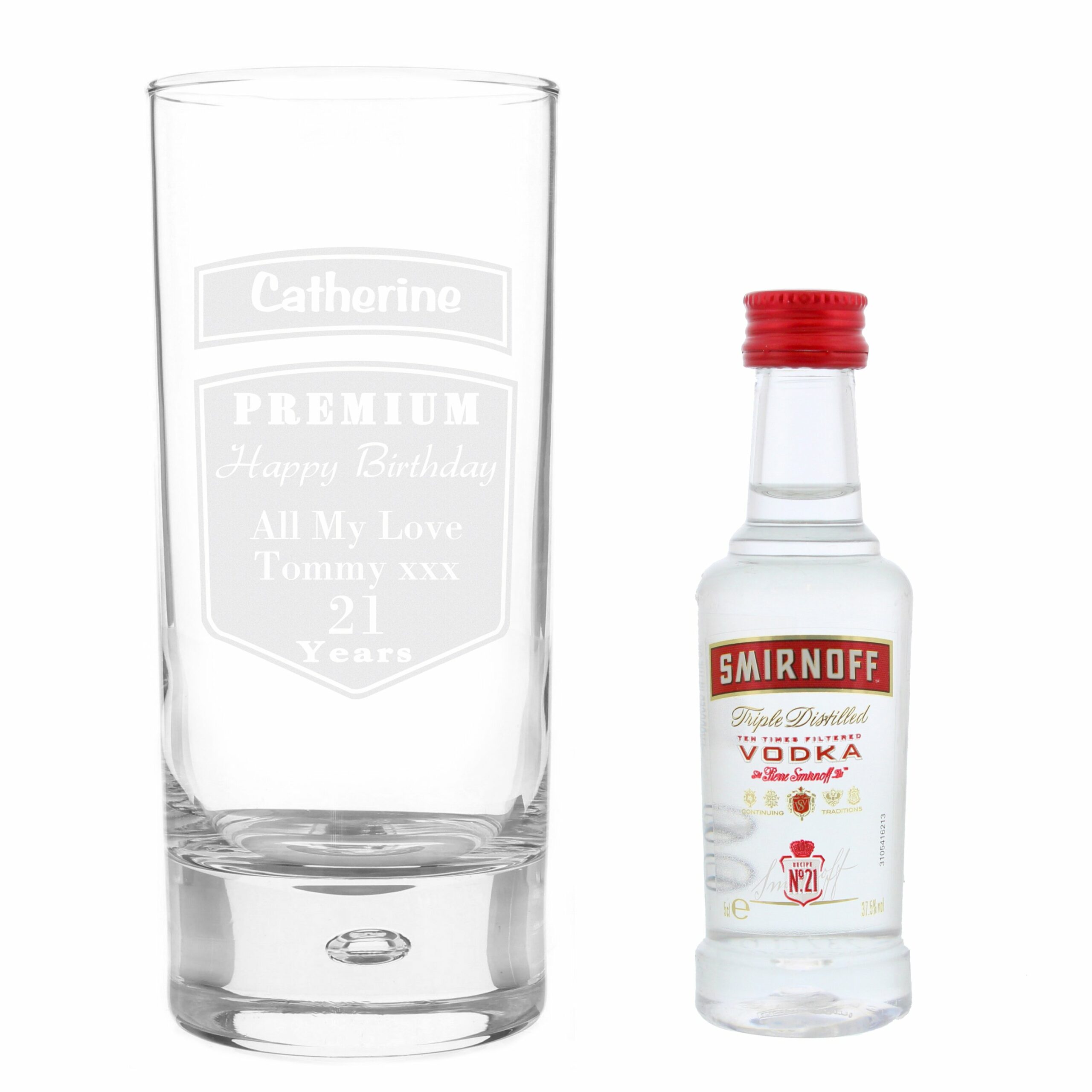 Premium Hi Ball Glass & Vodka Miniature Set
